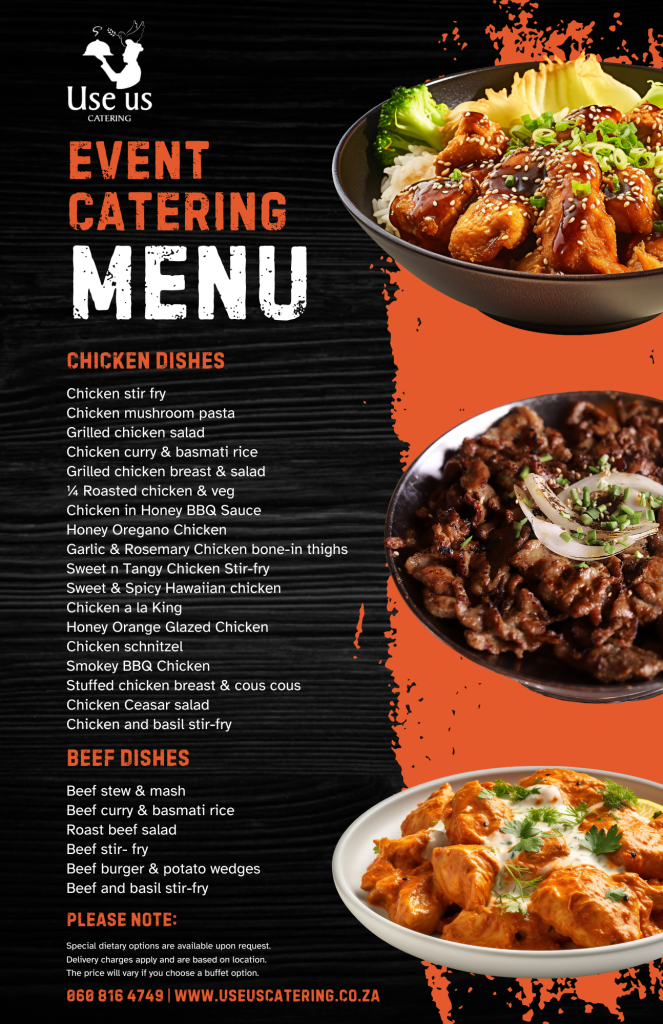 Event Catering Menu - Use Us Catering